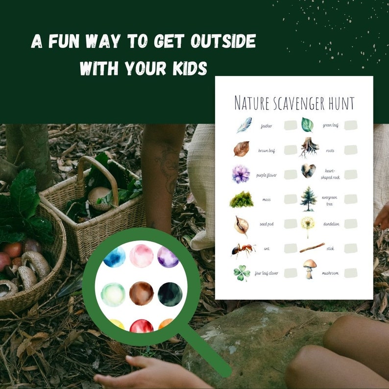 Nature Scavenger Hunt / Printable Scavenger Hunt for Kids / Color ...
