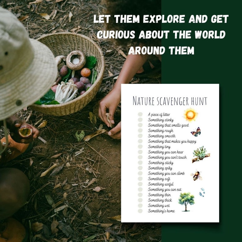 Nature Scavenger Hunt / Printable Scavenger Hunt for Kids / Color ...