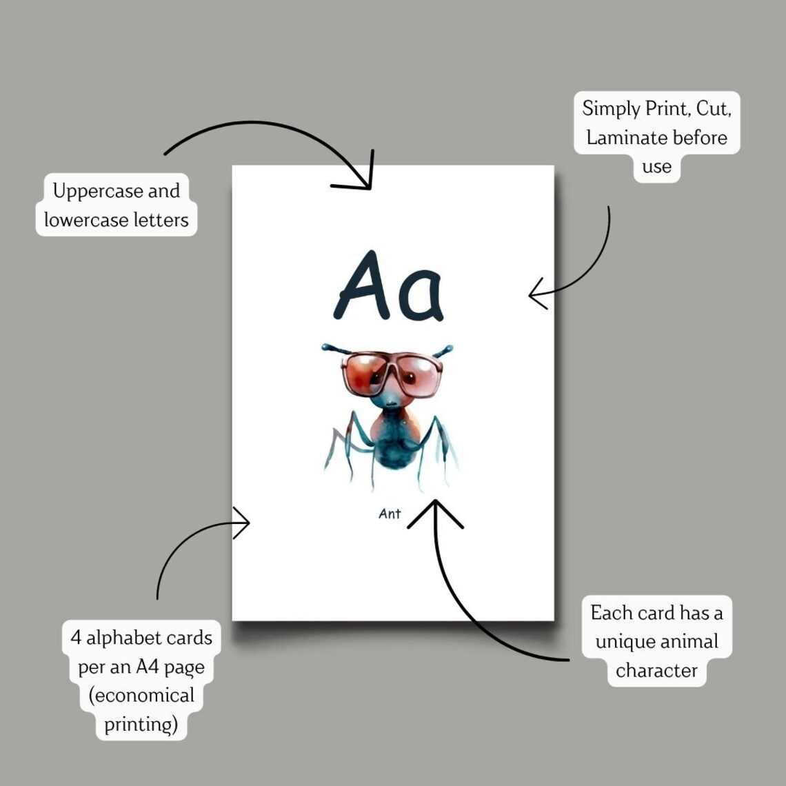 Printable Alphabet Cards / Animal Alphabet Cards / Printable - Etsy