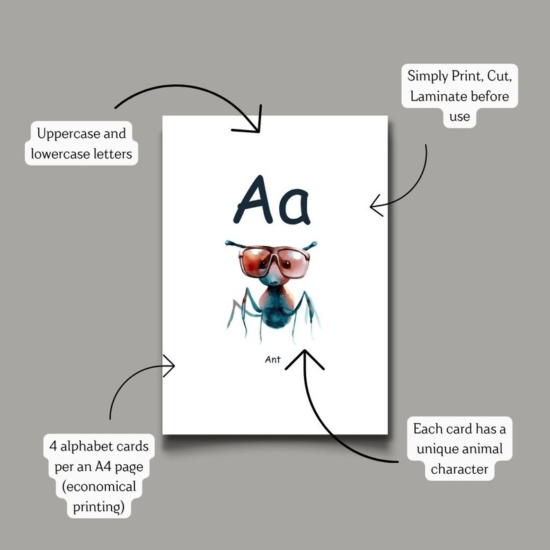 Printable Alphabet Cards / Animal Alphabet Cards / Printable - Etsy