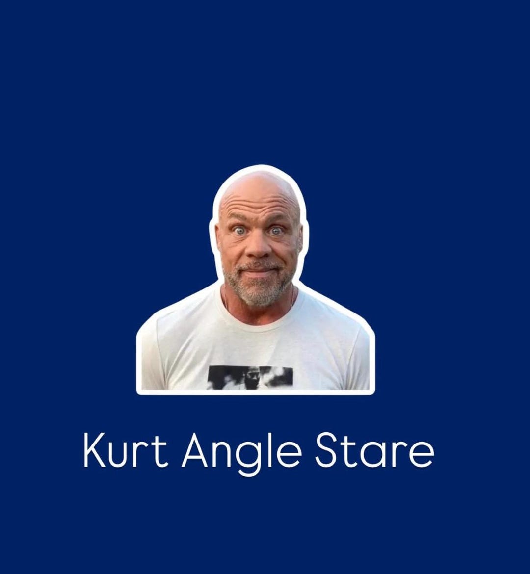 Kurt Angle Stare Meme Vinyl Sticker Wwe Stickers, Bald Guy Staring, Gift for Wwe Fans, Funny ...