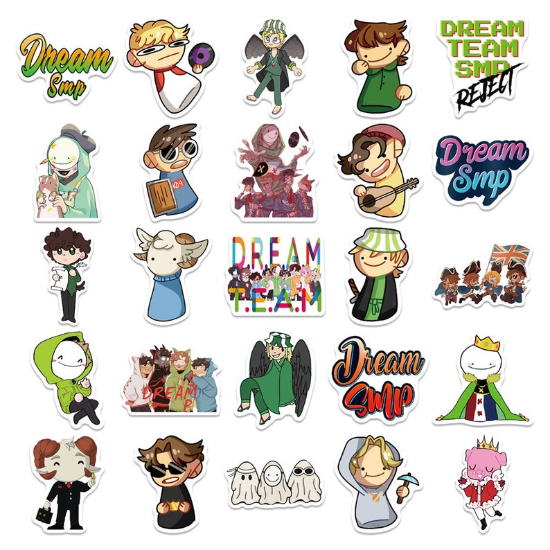 Pack of 50 Dream SMP Stickers Collection 2 for Water Bottles Teens ...