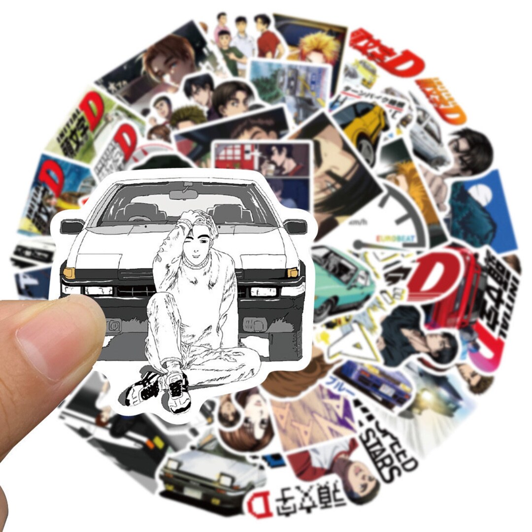 Pack of 50 Initial D P1 Japan Anime Fujiwara Takumi Stickers for Water ...