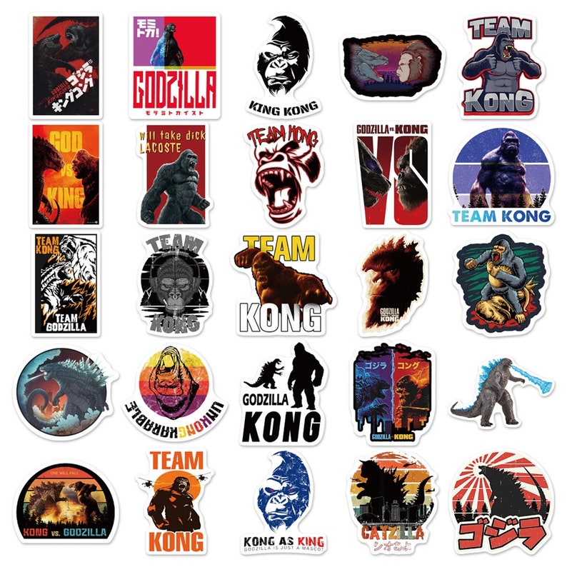 Pack of 50 Godzilla Vs Kong Collection 2 Stickers for Water Bottles ...