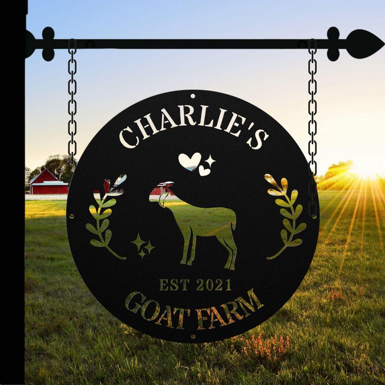 Personalized Metal Goat Farm Sign: Weatherproof Barn Decor - Etsy