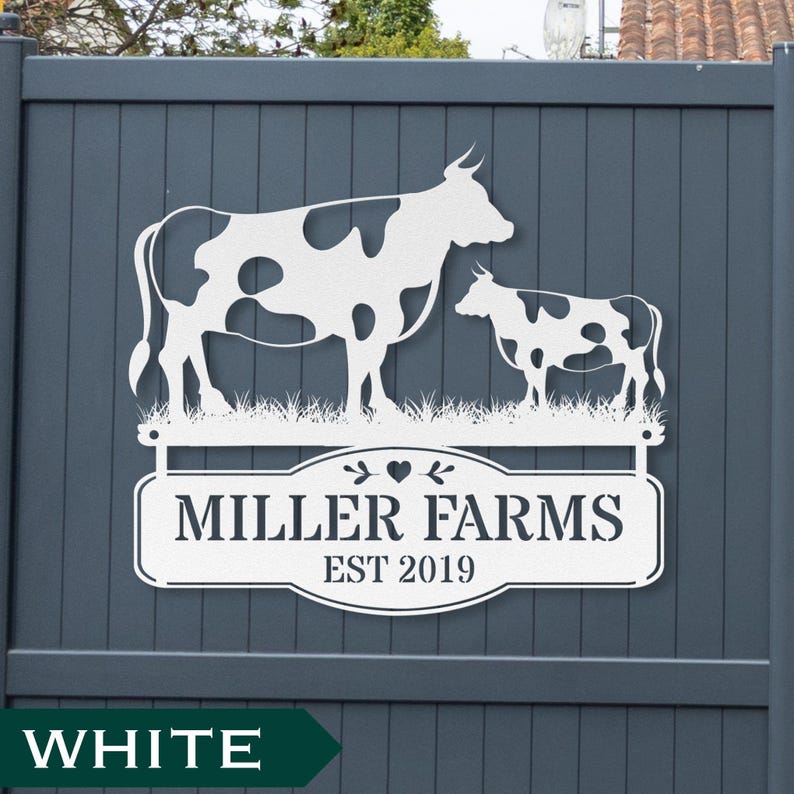 Custom Cattle Dairy Farm Metal Sign, Personalized Cow & Cattle Milk ...