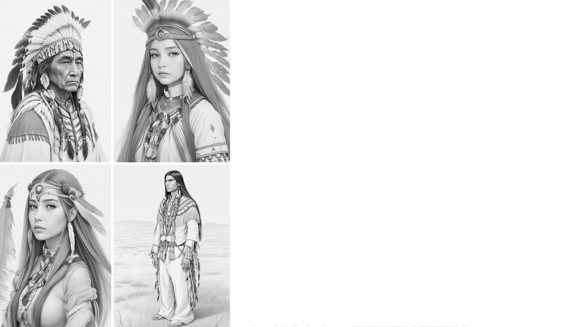 Digital Art Beautiful Native American Instant Download Adult Coloring ...