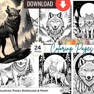 24 Wolf Coloring Pages – Printable Adult Coloring Book | Spirit Animal ...