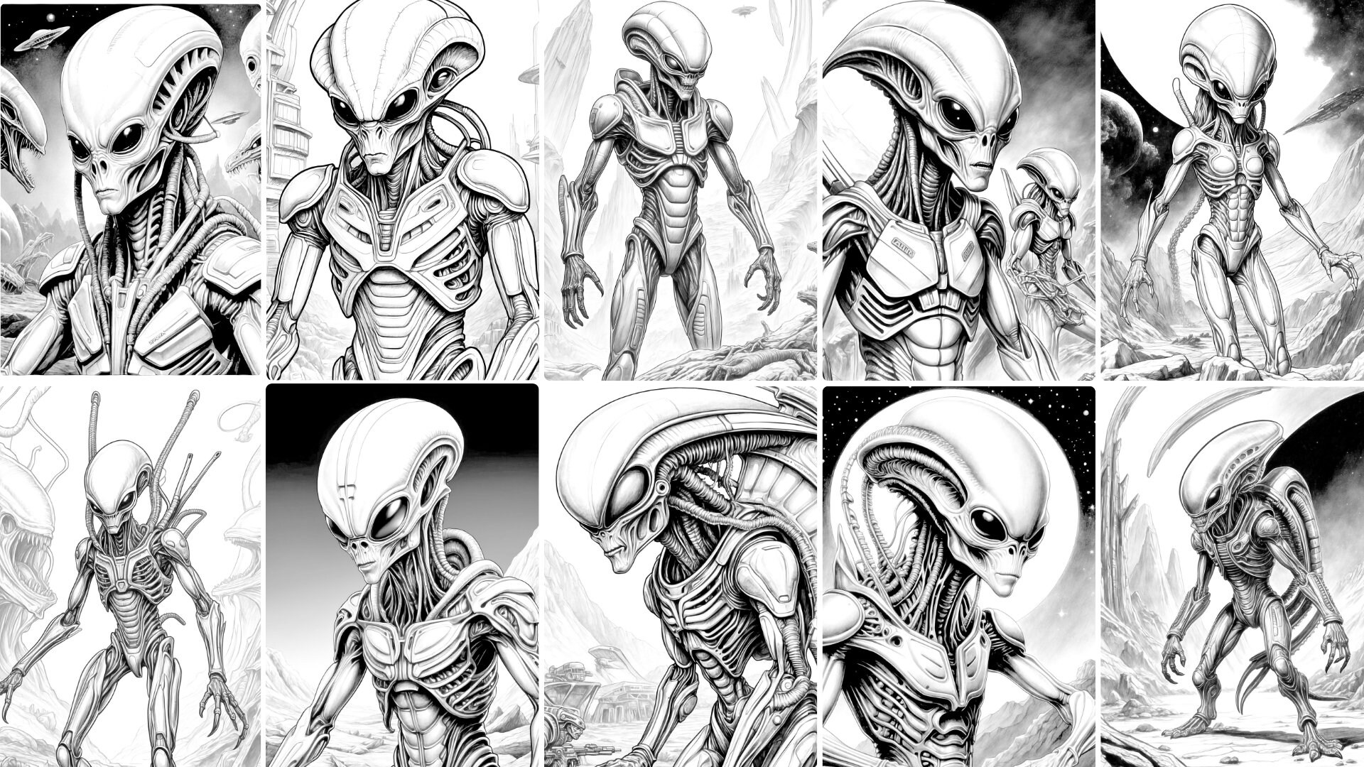 Digital Printable Alien Invasion Coloring Book - Fun Coloring Pages ...