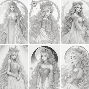 Digital Art Dark Fantasy Celestial Whimsical Moonlite Goddess Adult ...