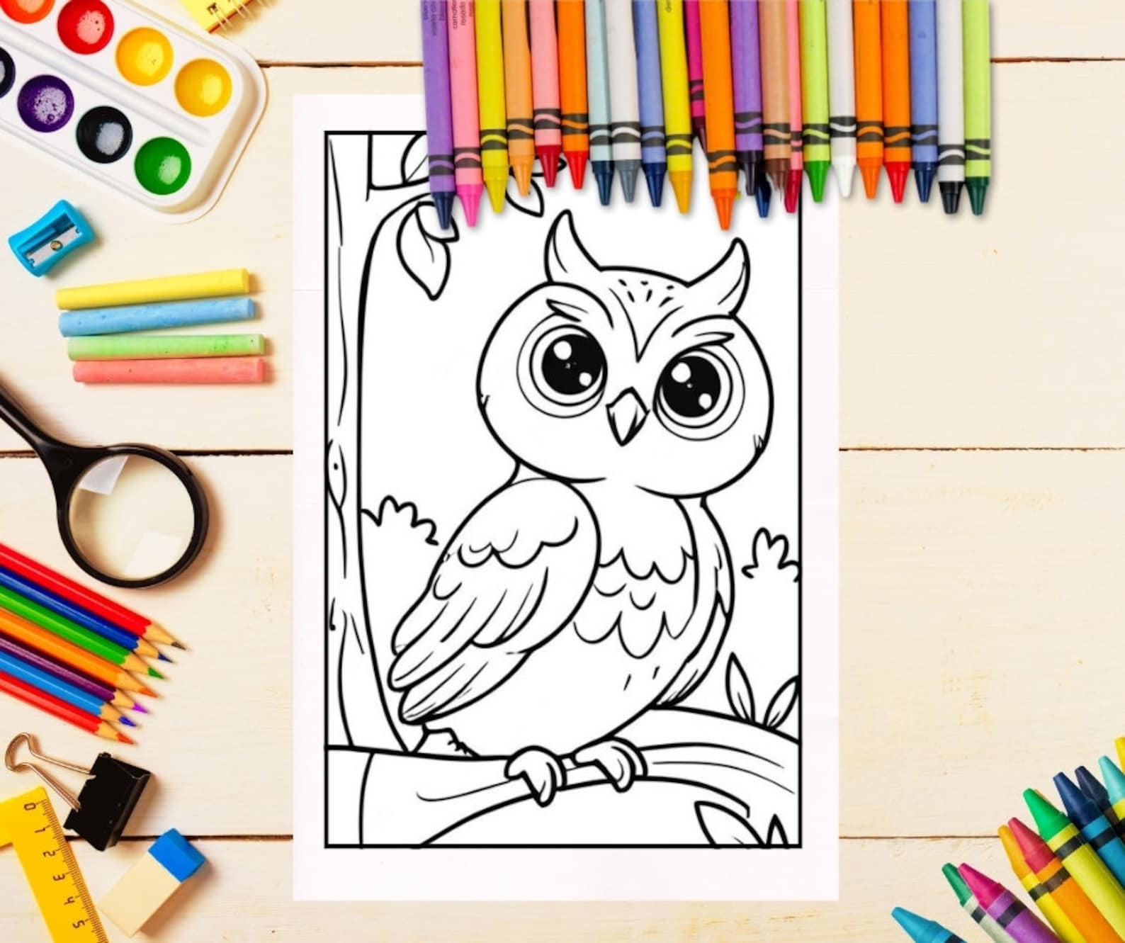 Kids Digital Coloring Pages Woodland Animal Coloring Book | Instant ...