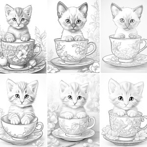 Digital Printable Cute Kittens Coloring Book | Instant Download and ...