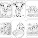 Digital Art Cute Animal Cow Barnyard Friends Kids Coloring Book Pages ...