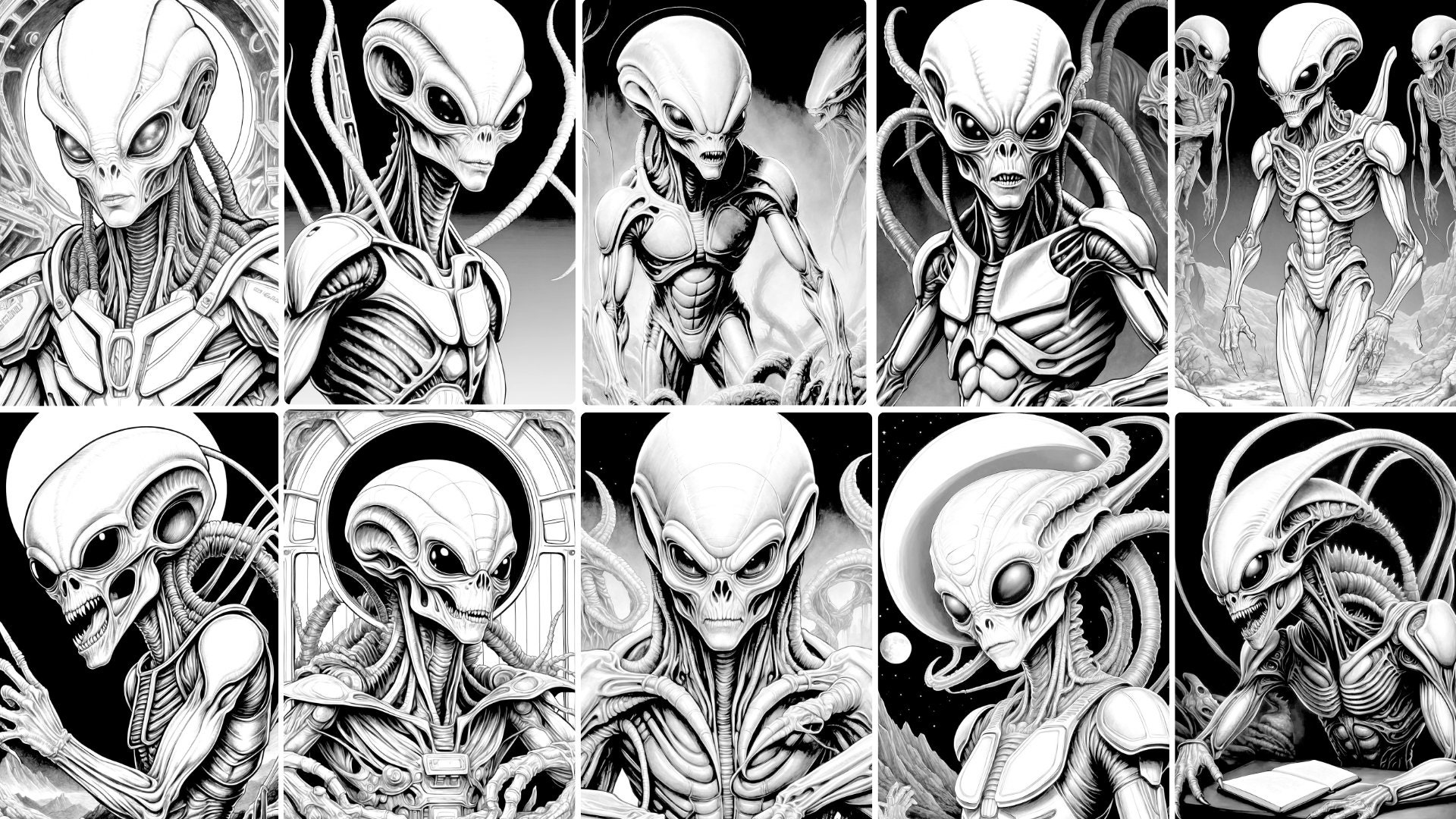 Digital Printable Alien Invasion Coloring Book - Fun Coloring Pages ...