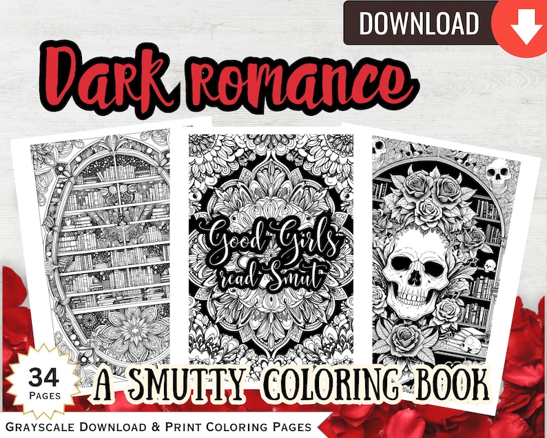 Dark Romance A Smutty Coloring Book Digital Good Girl Adult Digital ...