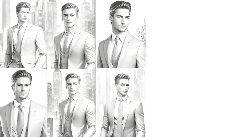 Digital Art Charming Handsome Sexy Men City Boy Coloring Books/pages ...