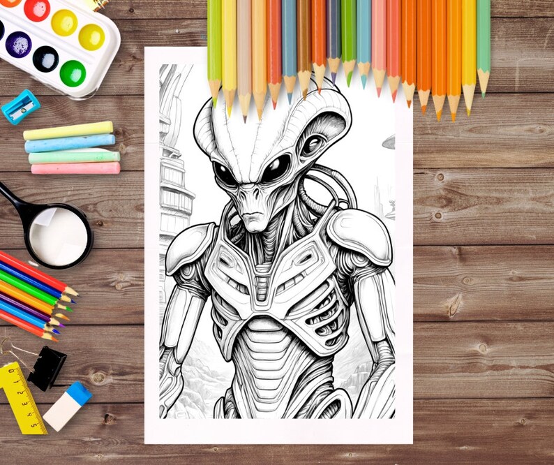 Digital Printable Alien Invasion Coloring Book - Fun Coloring Pages ...