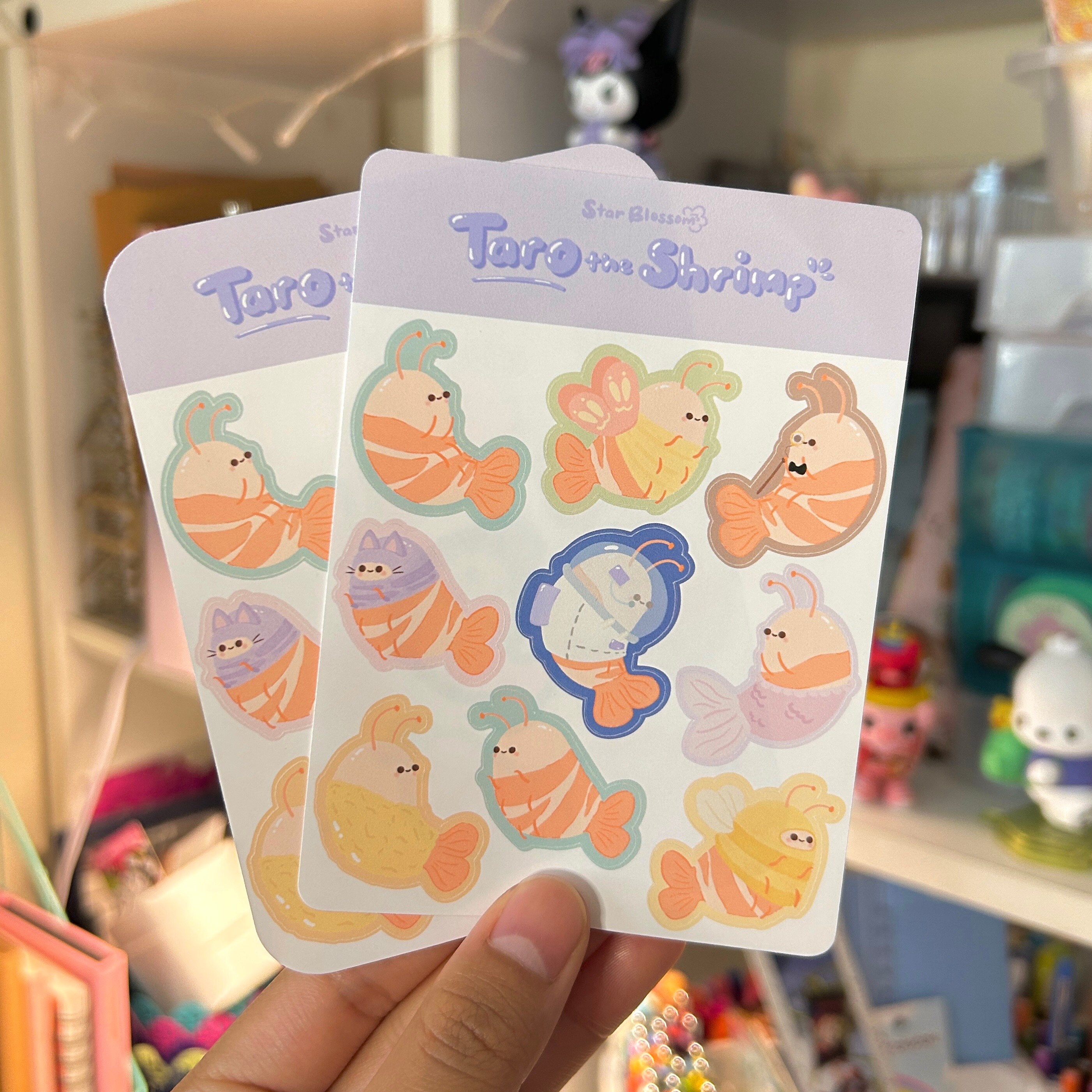 Taro the Shrimp Sticker Sheet | Sea Animal Stickers | Animal Stickers ...