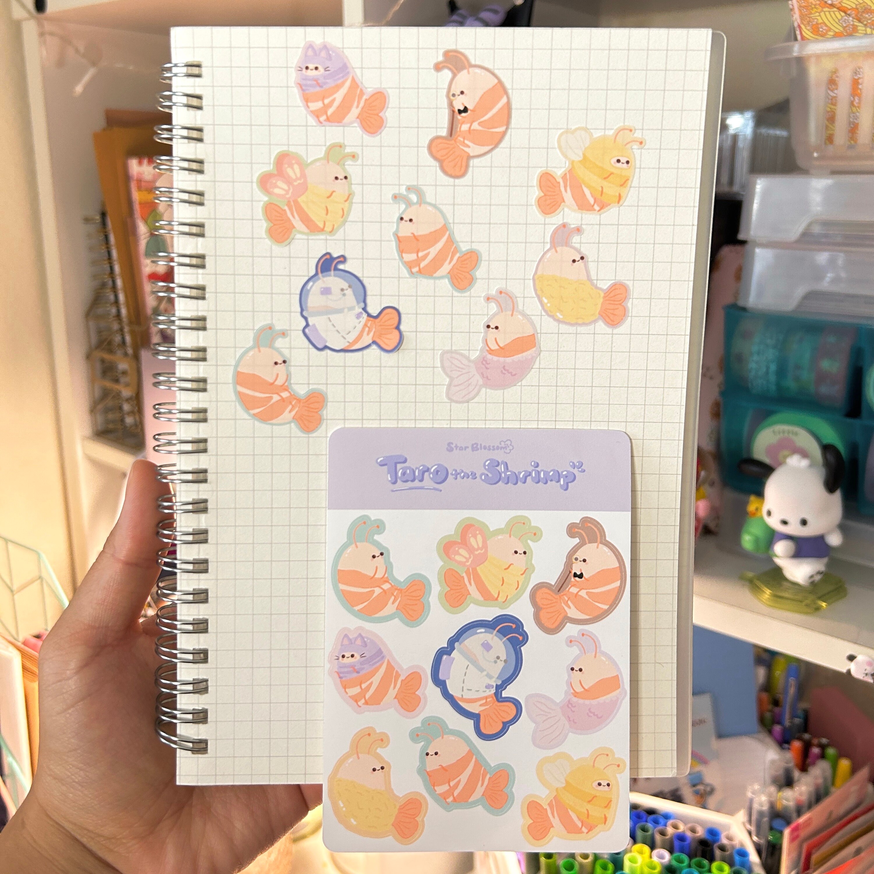 Taro the Shrimp Sticker Sheet | Sea Animal Stickers | Animal Stickers ...