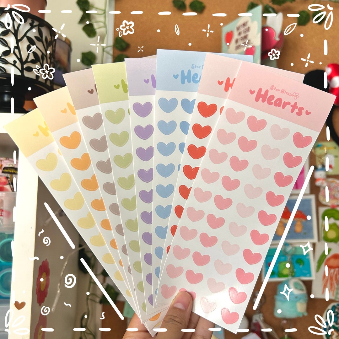 Heart Sticker Sheets Cute Stickers Stationery Stickers Heart Stickers ...