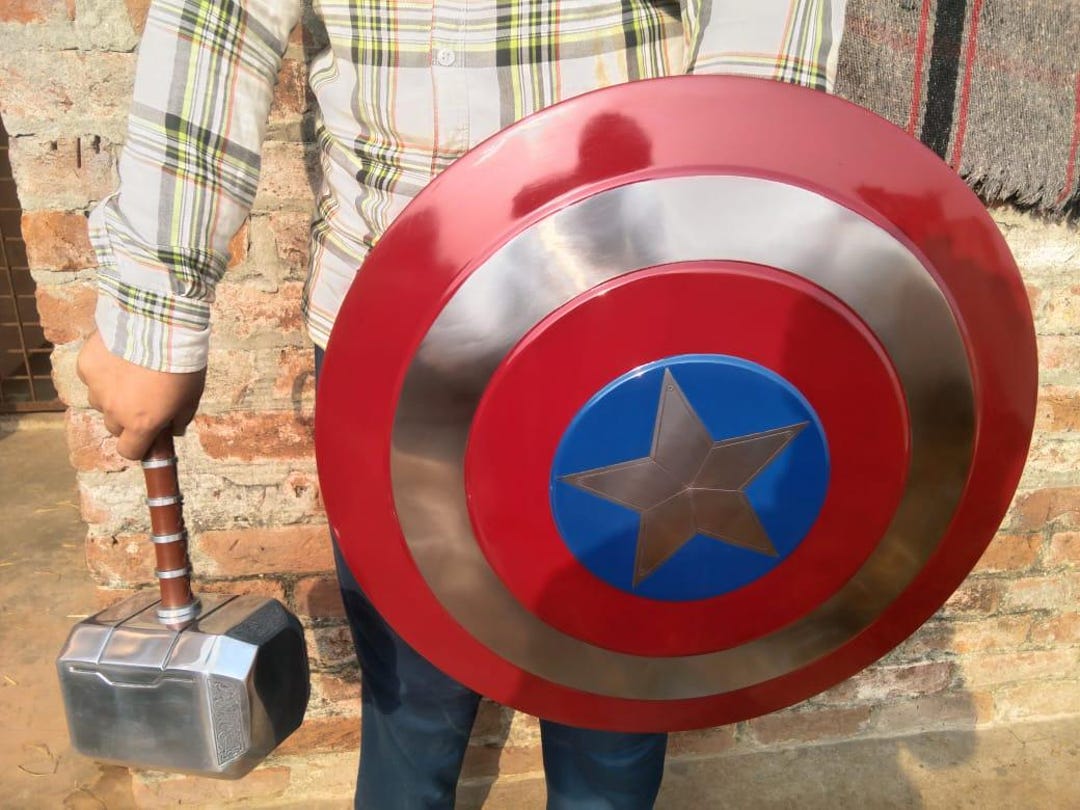 Winter Captain America Shield With Thor Hammer Battle Ready Shield and ...