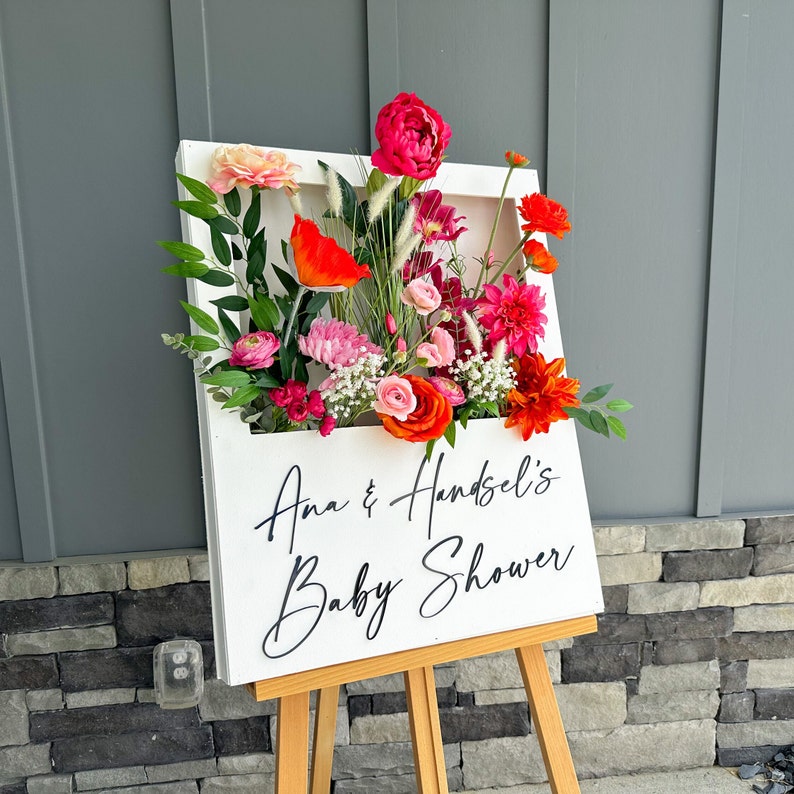 Flower Box Welcome Sign, Flower Sign, Wedding Welcome Sign, Floral ...