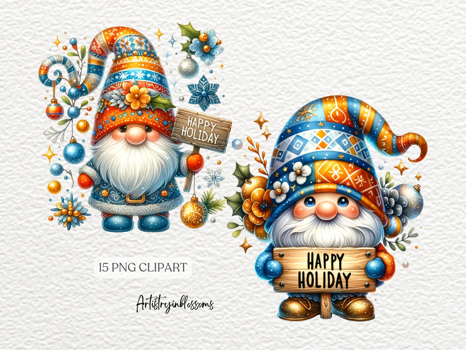 Festive Watercolor Gnomes PNG, New Year Gnomes Clipart, Gnome New Year ...