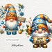 Festive Watercolor Gnomes PNG, New Year Gnomes Clipart, Gnome New Year ...