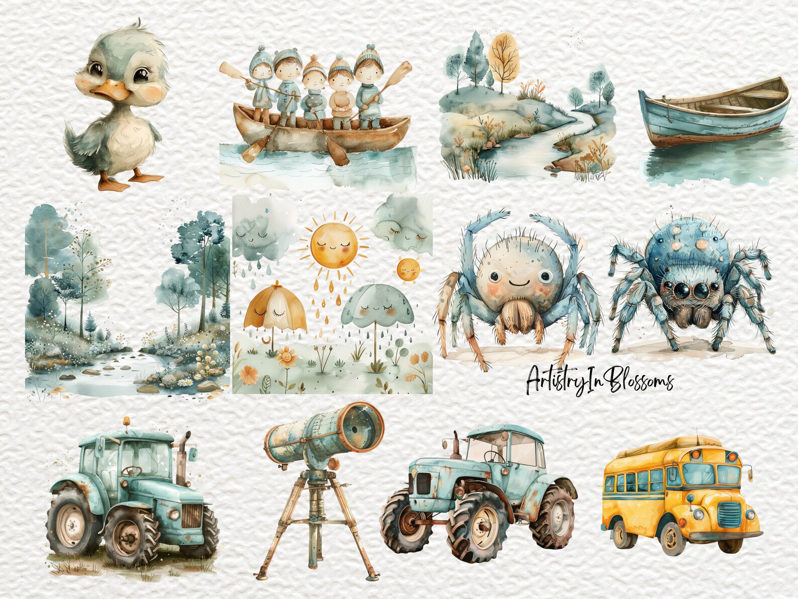 Watercolor Nursery Rhymes Clipart, Nursery Rhymes Watercolor Clipart ...
