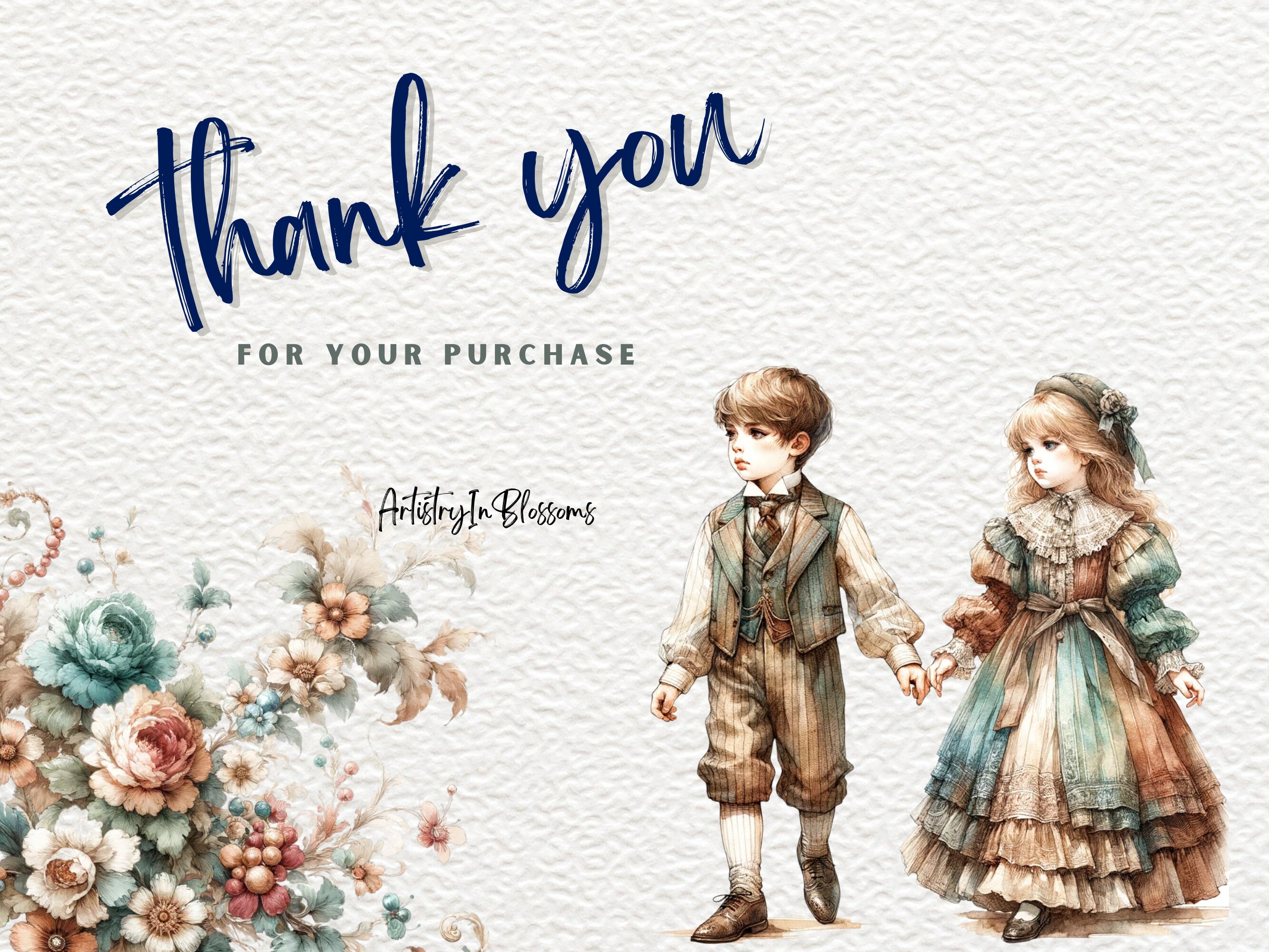 Watercolor Vintage Shabby Chic Clipart, Watercolor Sewing Clipart ...