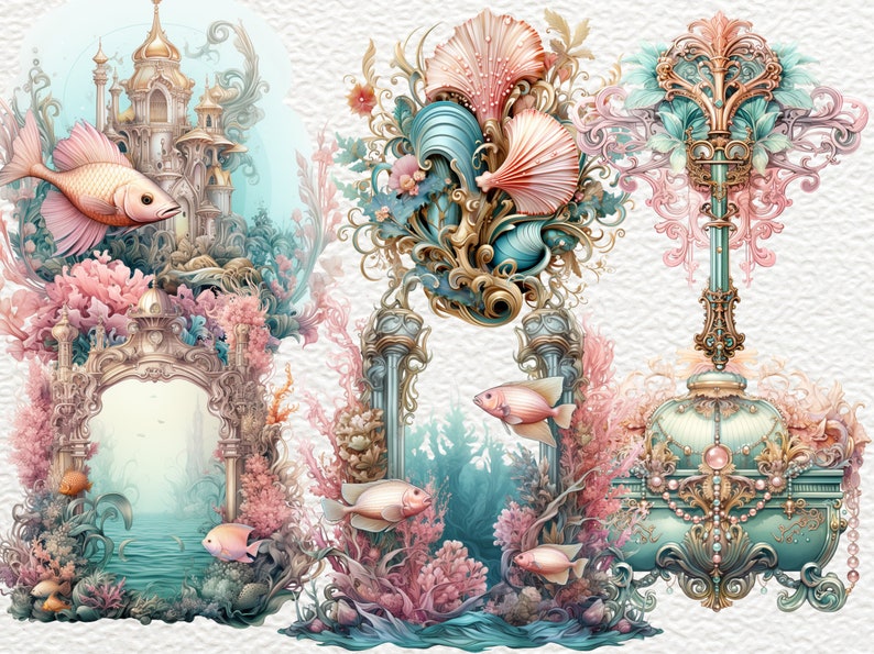 Watercolor Mermaid Clipart, Mermaid Png, Sea Clipart, Ocean Clipart ...