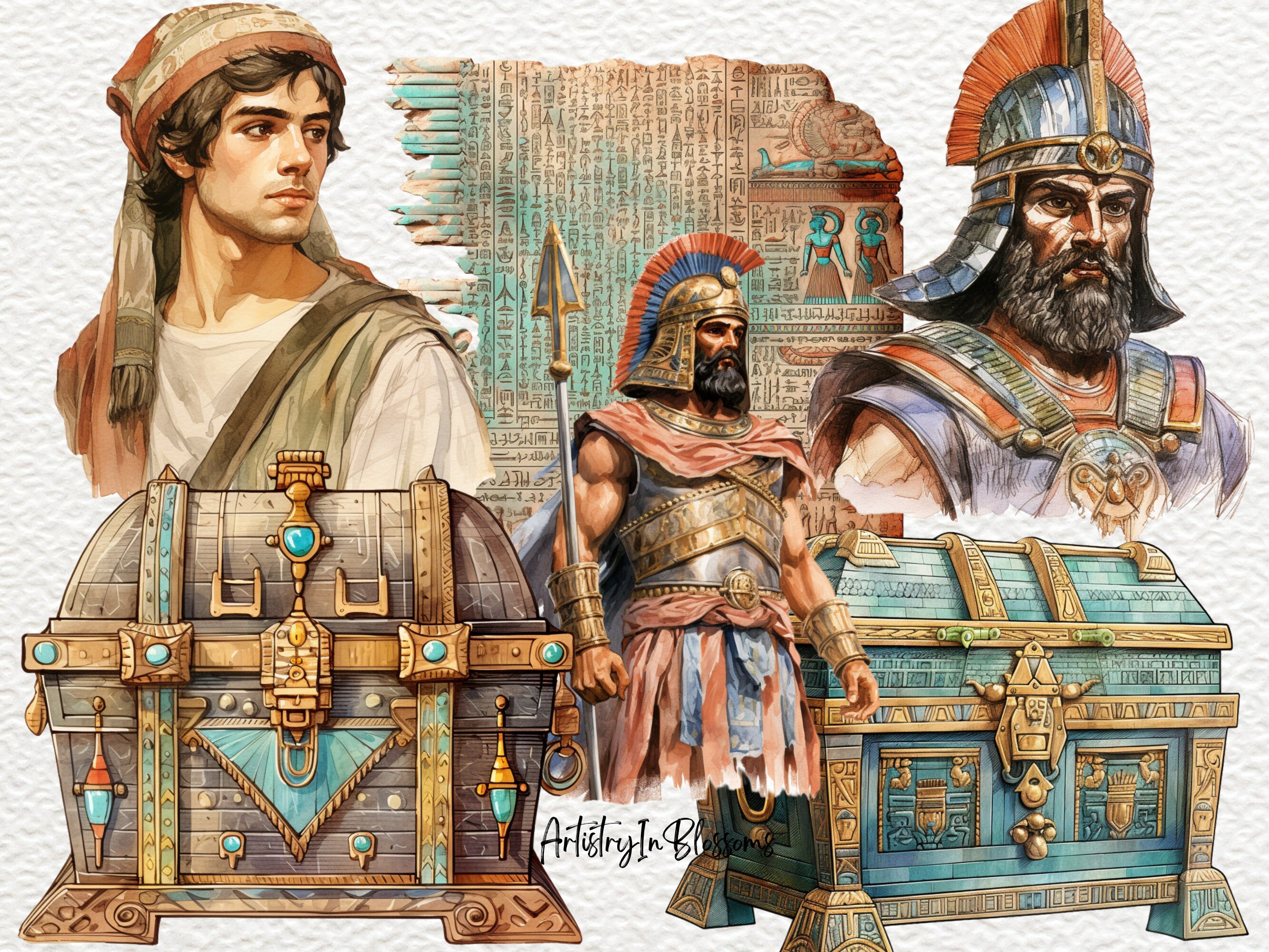 Watercolor Ancient Mesopotamia Clipart Mesopotamian Symbol - Etsy