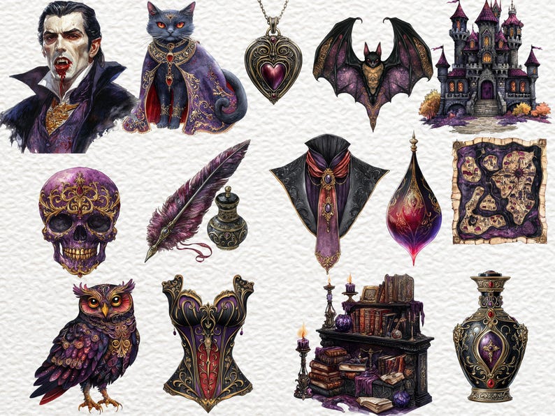 Vampire Collection Clipart, Dracula Clipart, Vampire Clipart, Halloween ...