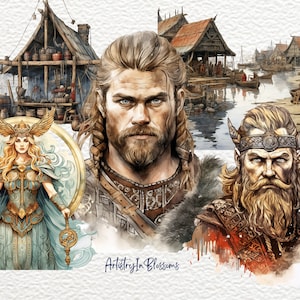 Watercolor Viking Clipart, Viking Png, Viking Cutfile, Scandinavian ...