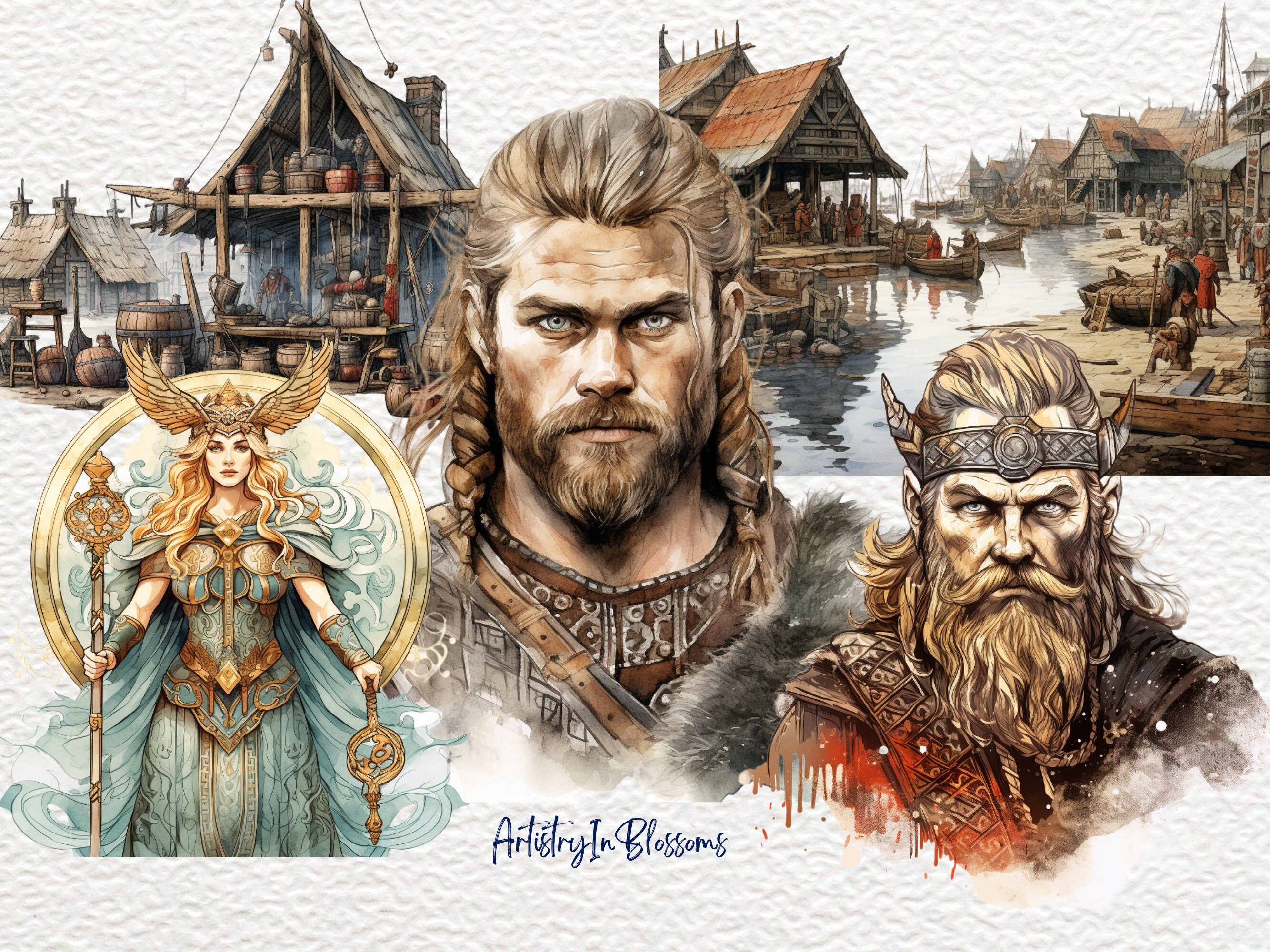 Watercolor Viking Clipart Viking Png Viking Cutfile - Etsy
