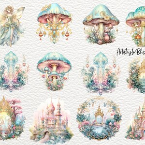 Fairy Magical Watercolor Clipart, Whimsical Fantasy Art, Enchanting ...