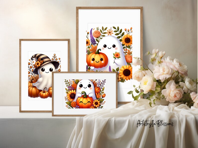 Cute Ghost Clipart | Cute Halloween Clipart | Halloween Ghost Png | Bat ...