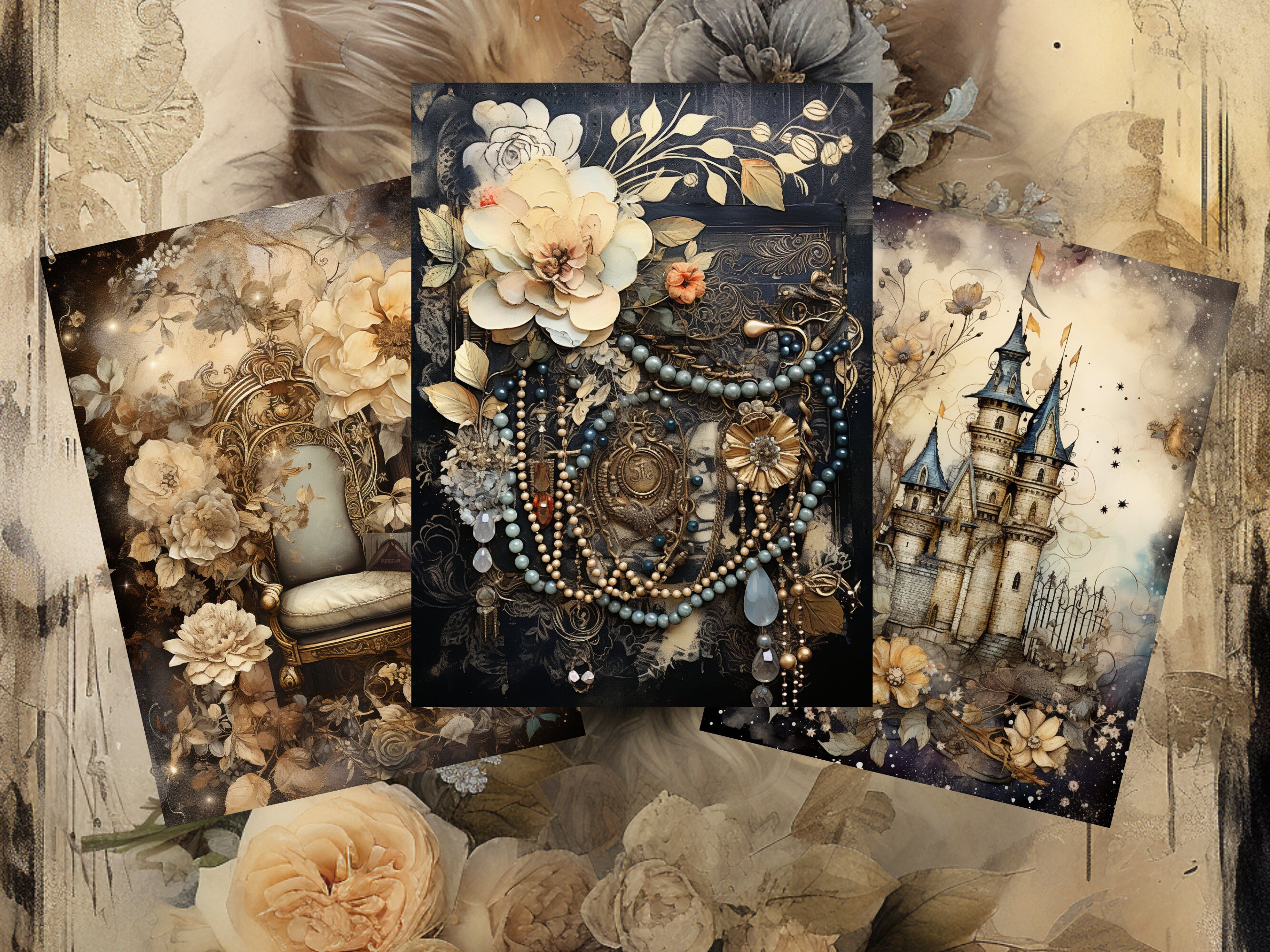 Dark Roses Junk Journal Pages Digital Collage Sheet Dark Roses Junk ...