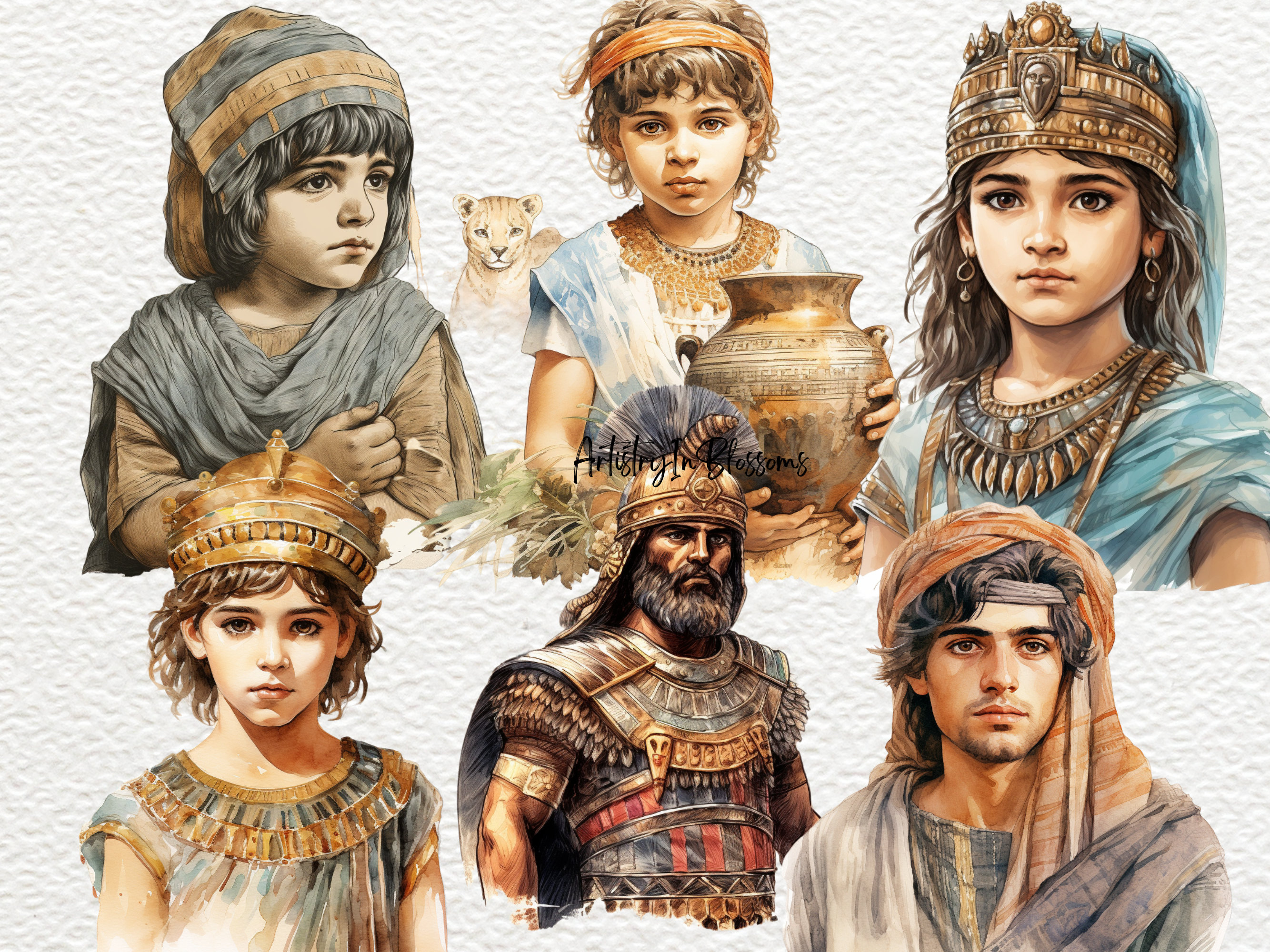 Watercolor Ancient Mesopotamia Clipart Mesopotamian Symbol - Etsy