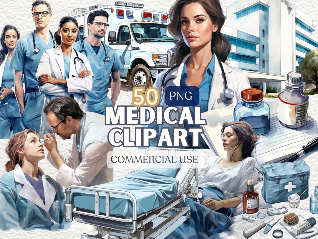 Watercolor Medical Clipart, Doctor Clipart, Healthcare Clipart ...