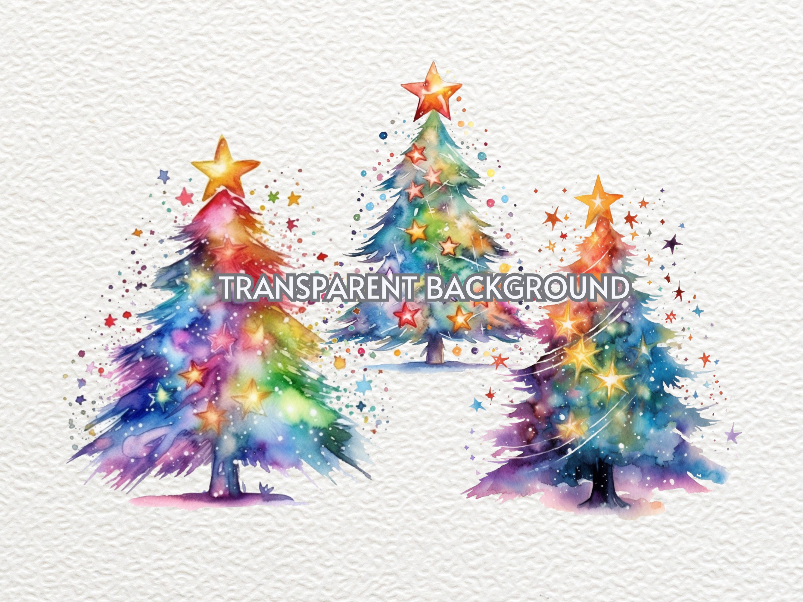 Star Christmas Tree Clipart, Magical Starry Christmas Tree, Whimsical ...