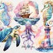 Watercolor Nautical Clipart, Under the Sea, Nautical Png, Marine ...