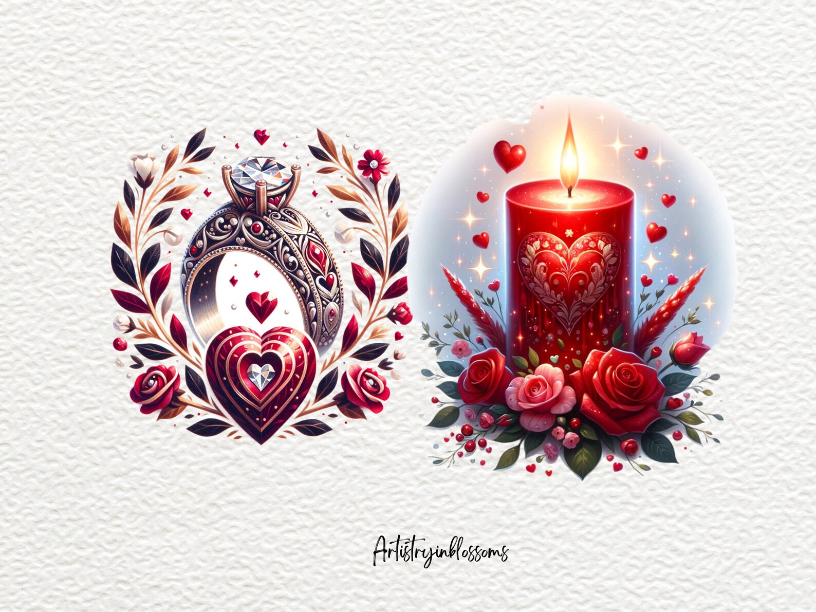 Cute Valentine Watercolor, Cute Love Heart. Kawaii Png., Romantic ...