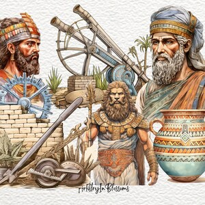 Watercolor Ancient Mesopotamia Clipart, Mesopotamian Symbol, Ziggurat ...