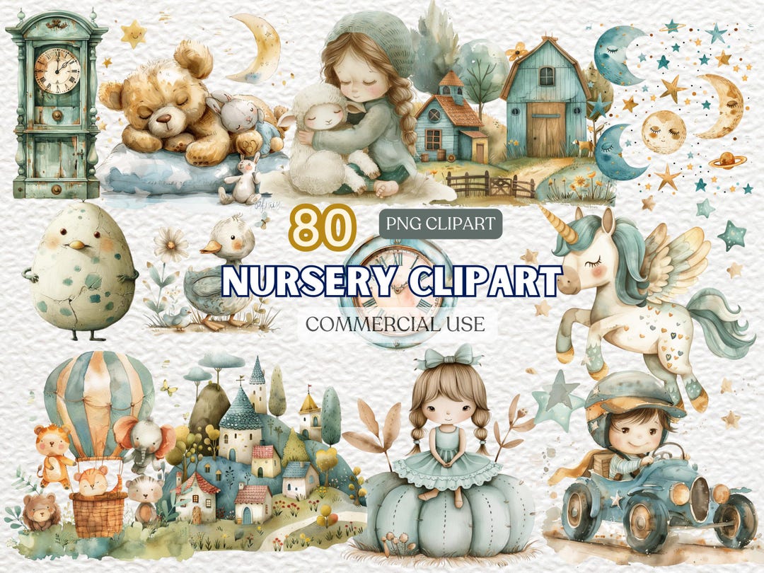 Watercolor Nursery Rhymes Clipart, Nursery Rhymes Watercolor Clipart ...