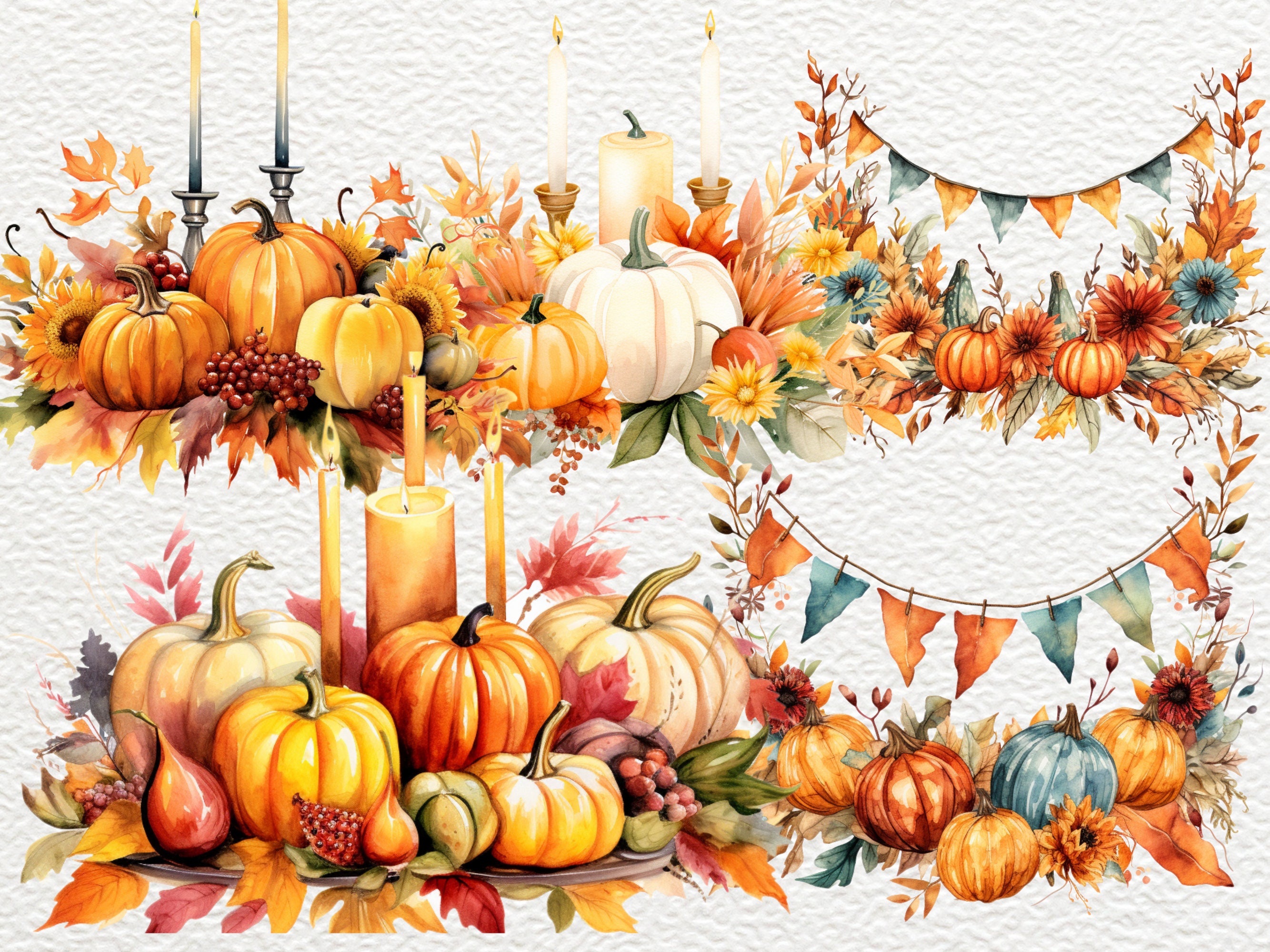 Watercolor Thanksgiving Clipart, Heartwarming Thanksgiving,thanksgiving ...