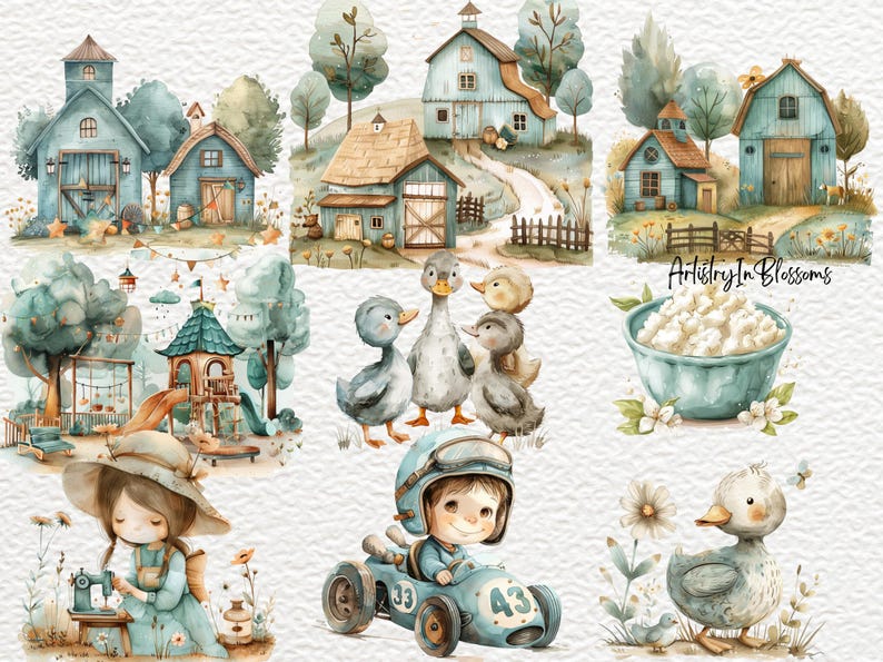 Watercolor Nursery Rhymes Clipart, Nursery Rhymes Watercolor Clipart ...