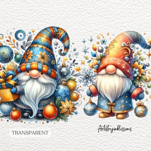 Festive Watercolor Gnomes PNG, New Year Gnomes Clipart, Gnome New Year ...