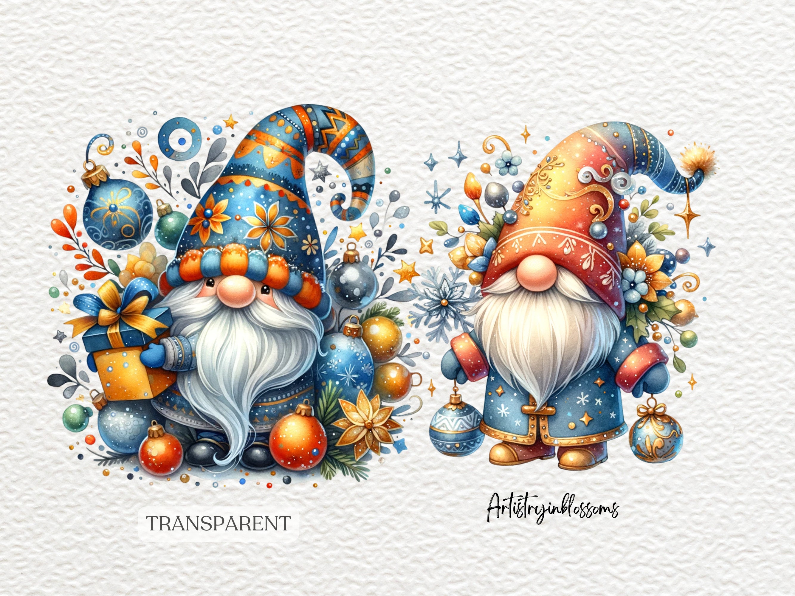 Festive Watercolor Gnomes PNG, New Year Gnomes Clipart, Gnome New Year ...