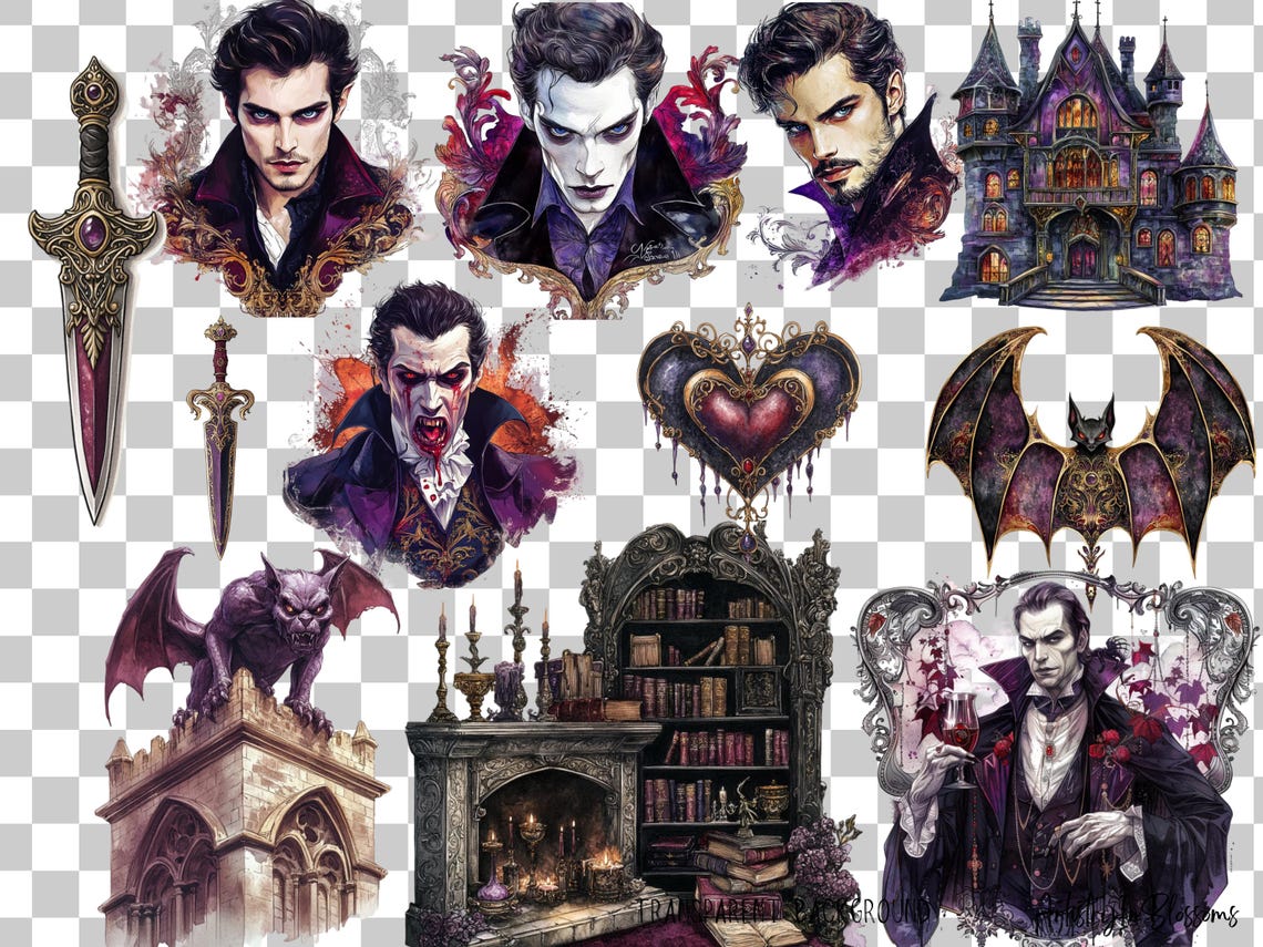 Vampire Collection Clipart, Dracula Clipart, Vampire Clipart, Halloween ...
